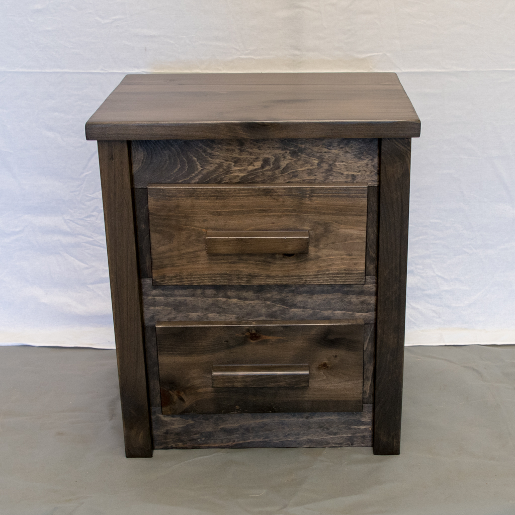 Rustic Farmhouse 2 Drawer Solid Wood Nightstand | Handcrafted, Solid Wood