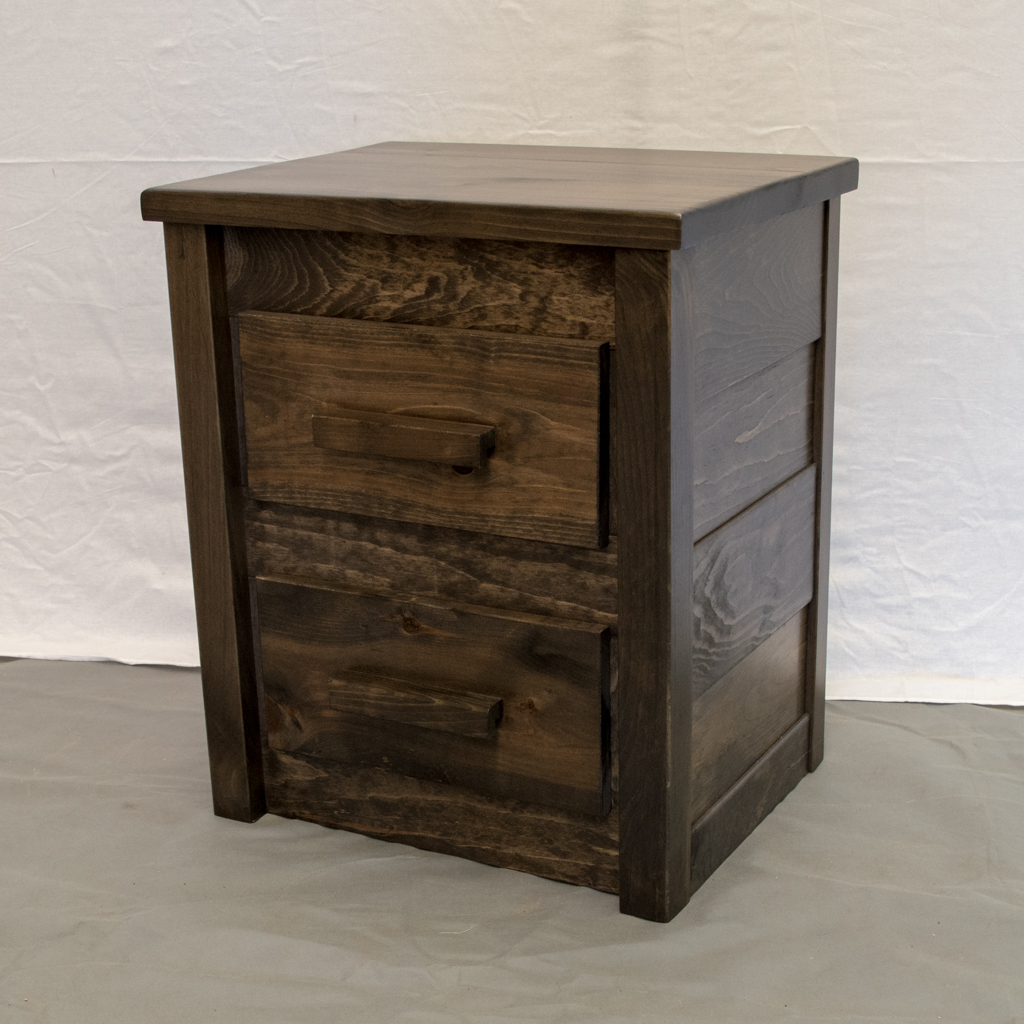 Rustic Farmhouse 2 Drawer Solid Wood Nightstand | Handcrafted, Solid Wood